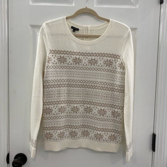 Talbots | Sweaters | Nwts Talbots Pullover Holiday Snowflake Fair Isle ...